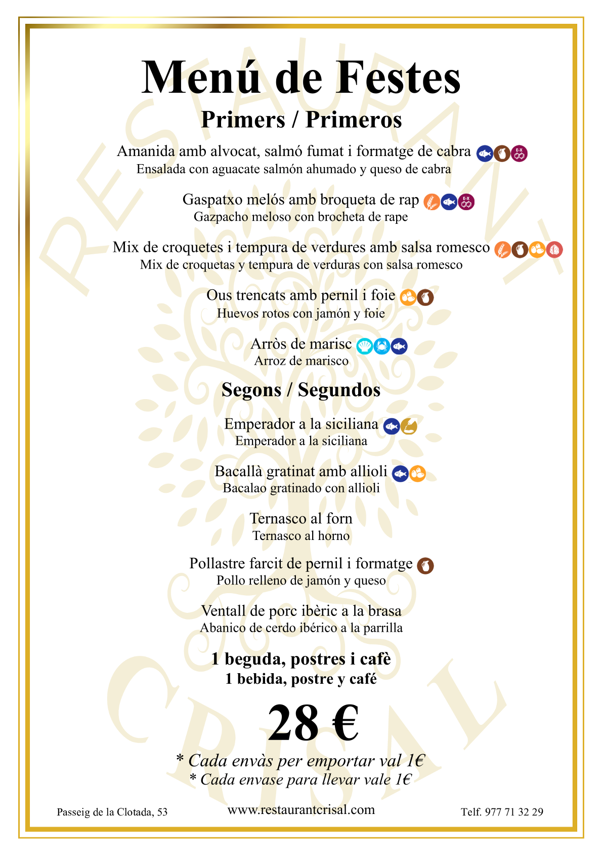 Els menús – Restaurant Crisal